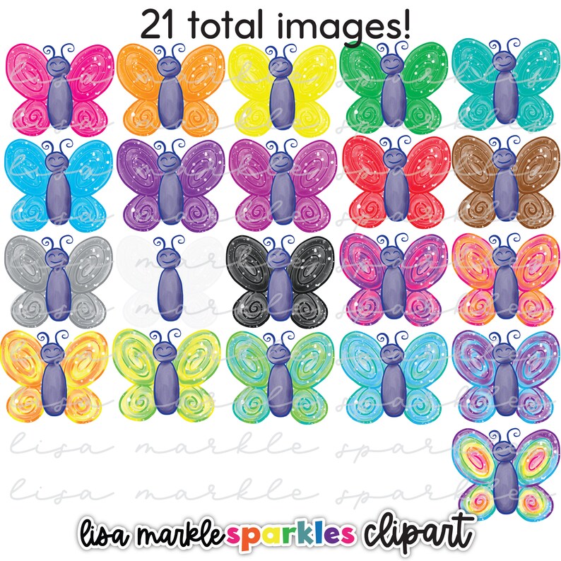 Watercolor Butterfly Clipart Rainbow Butterfly Spring Garden PNG Image ...