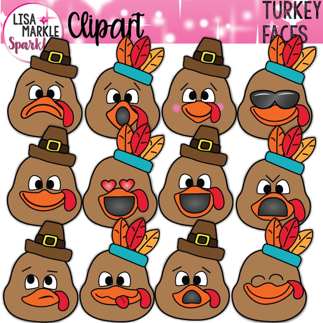Emotions Clipart, Feelings Clipart, Thanksgiving Turkey Clipart, Emoji ...