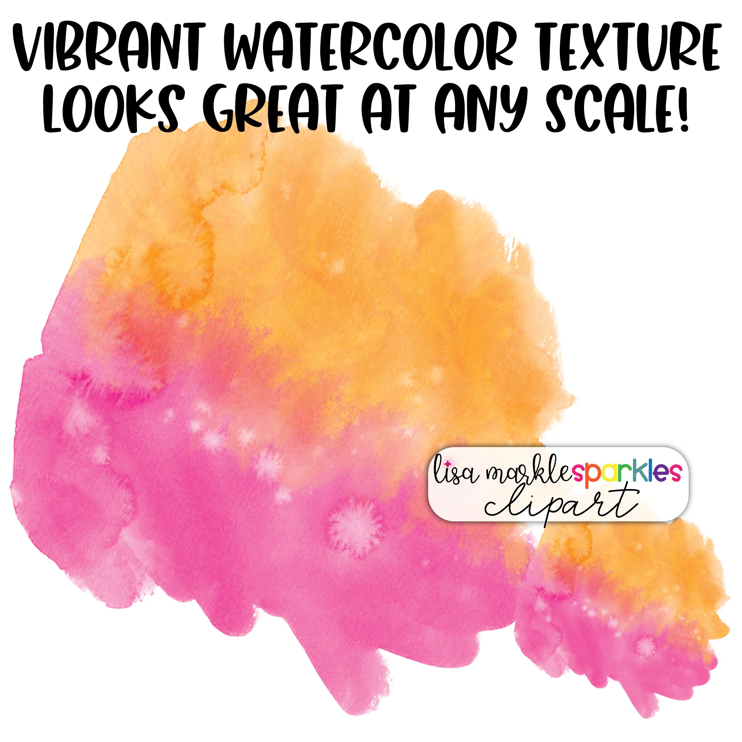 Watercolor Splotches Clipart Rainbow Watercolor Washes Splashes Brush ...