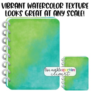 Watercolor Spiral Notebook Clipart Rainbow School College Teacher ...
