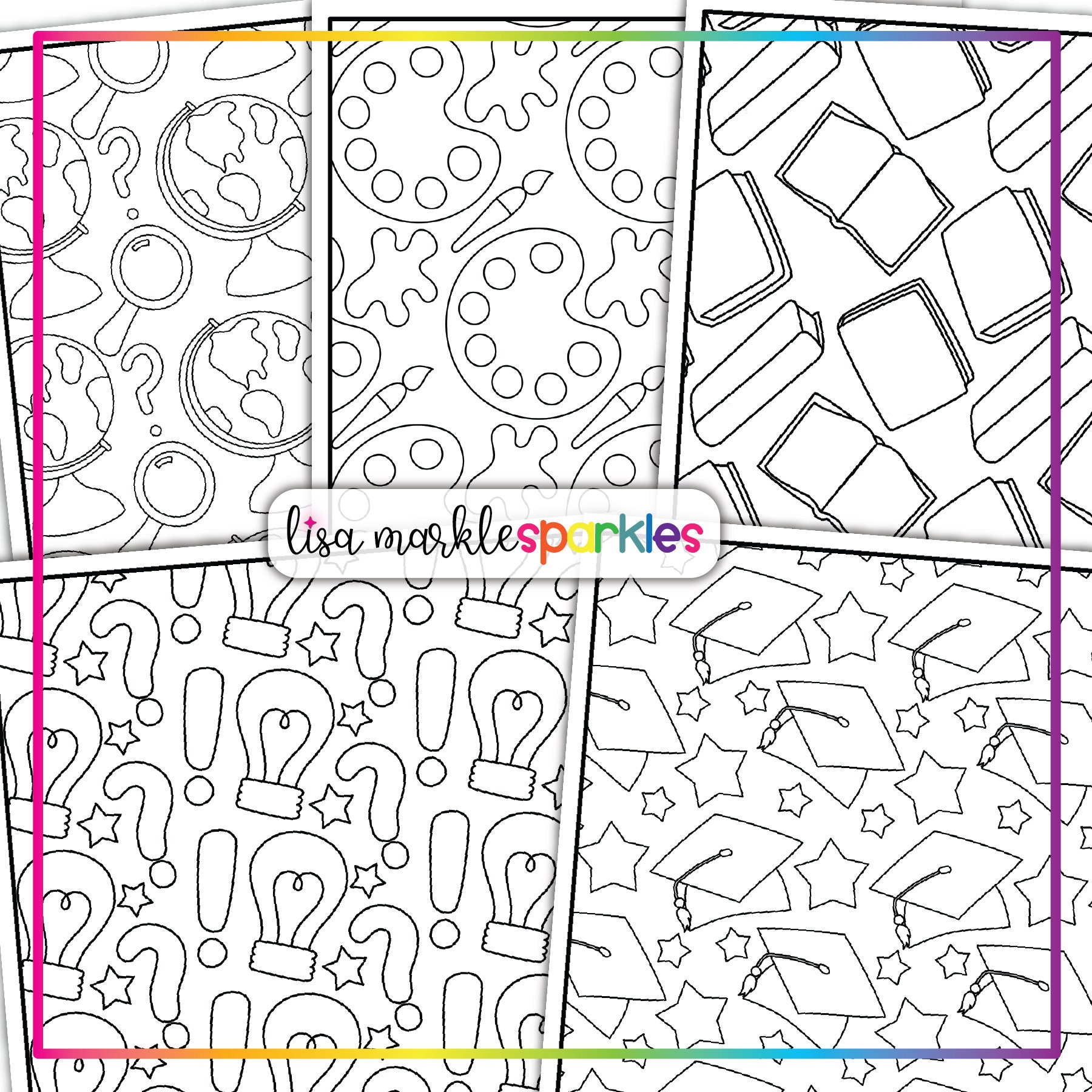 First Day of Back to School Supplies Coloring Pages Sheets - Etsy