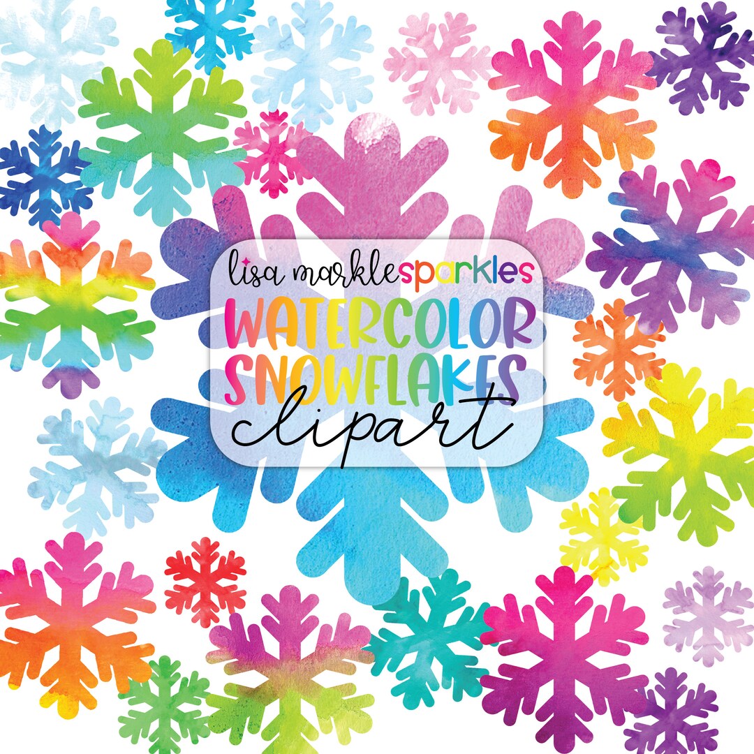 Watercolor Snowflake Clipart Winter Holiday Christmas Snow Clipart PNG ...