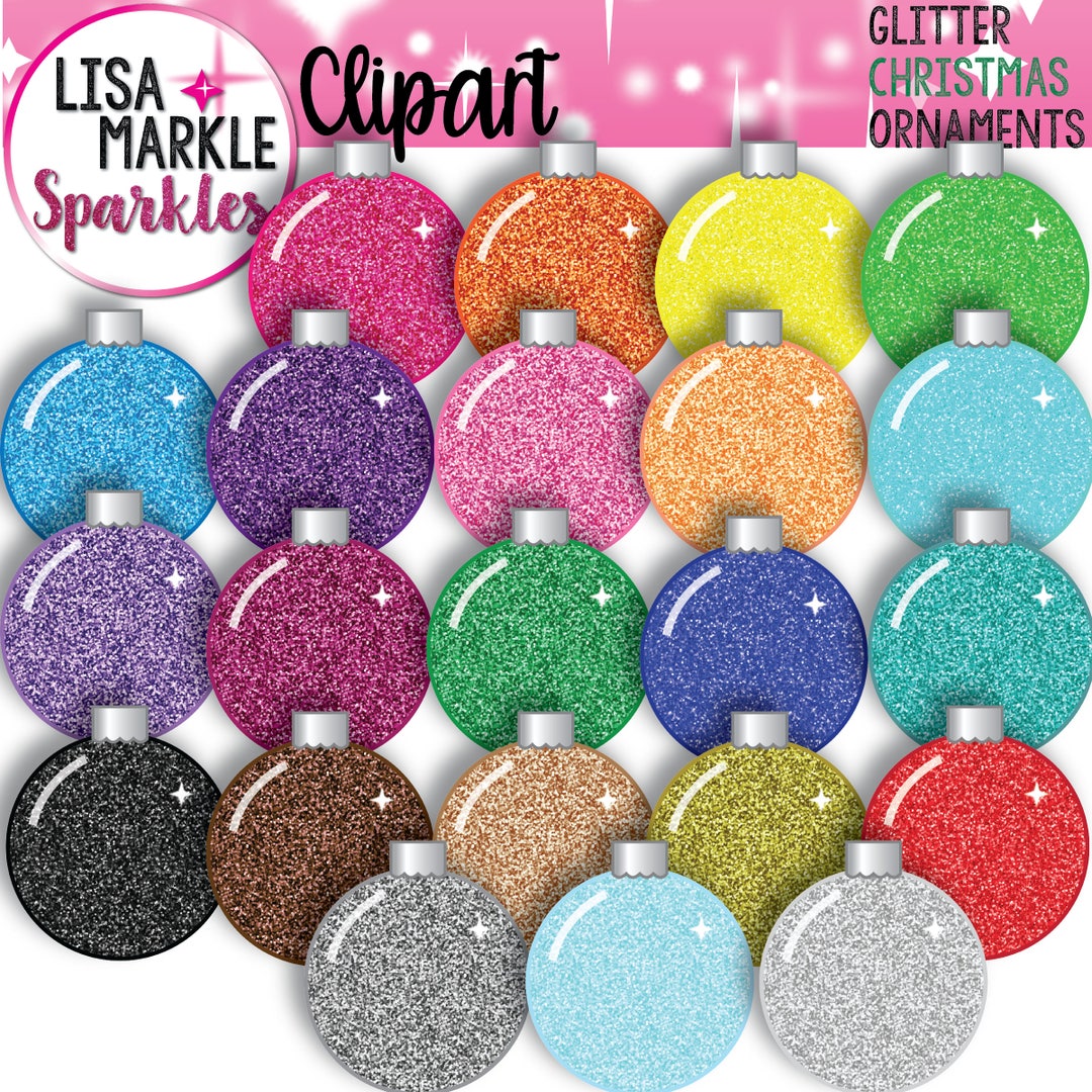 Christmas Ornament Clipart, Glitter Christmas Clipart - Etsy