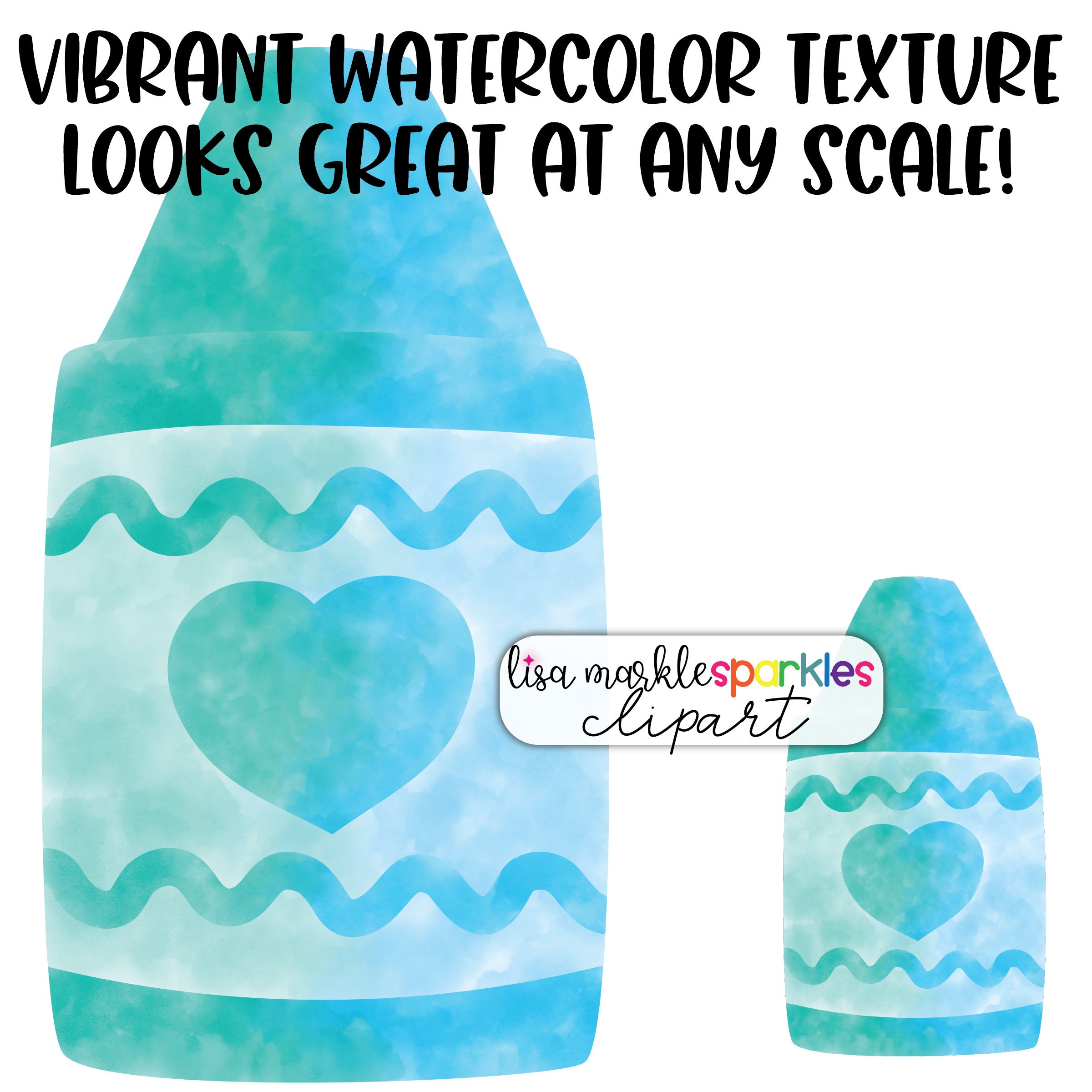 Watercolor Rainbow Crayon Clipart School Teacher Preschool Craft ...