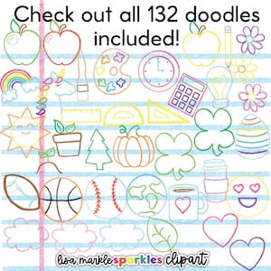 Crayon Doodles Drawing Clipart School Kids Teacher Craft Planner ...