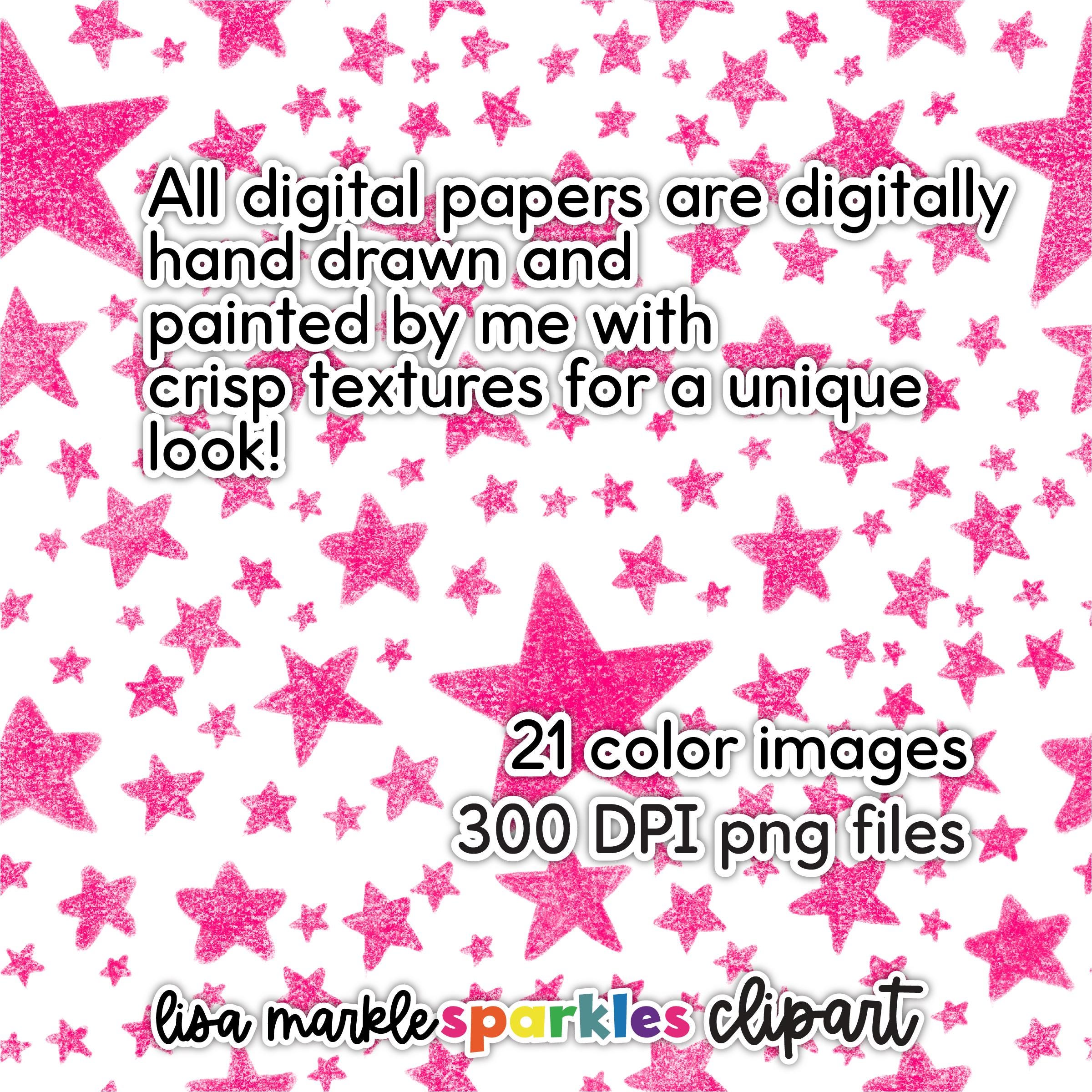 Crayon Star Digital Paper Backgrounds Back to School Crayon Stars ...