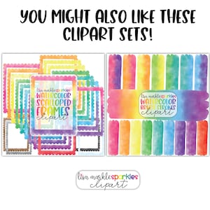 Watercolor Splotches Clipart Rainbow Watercolor Washes Splashes Brush ...