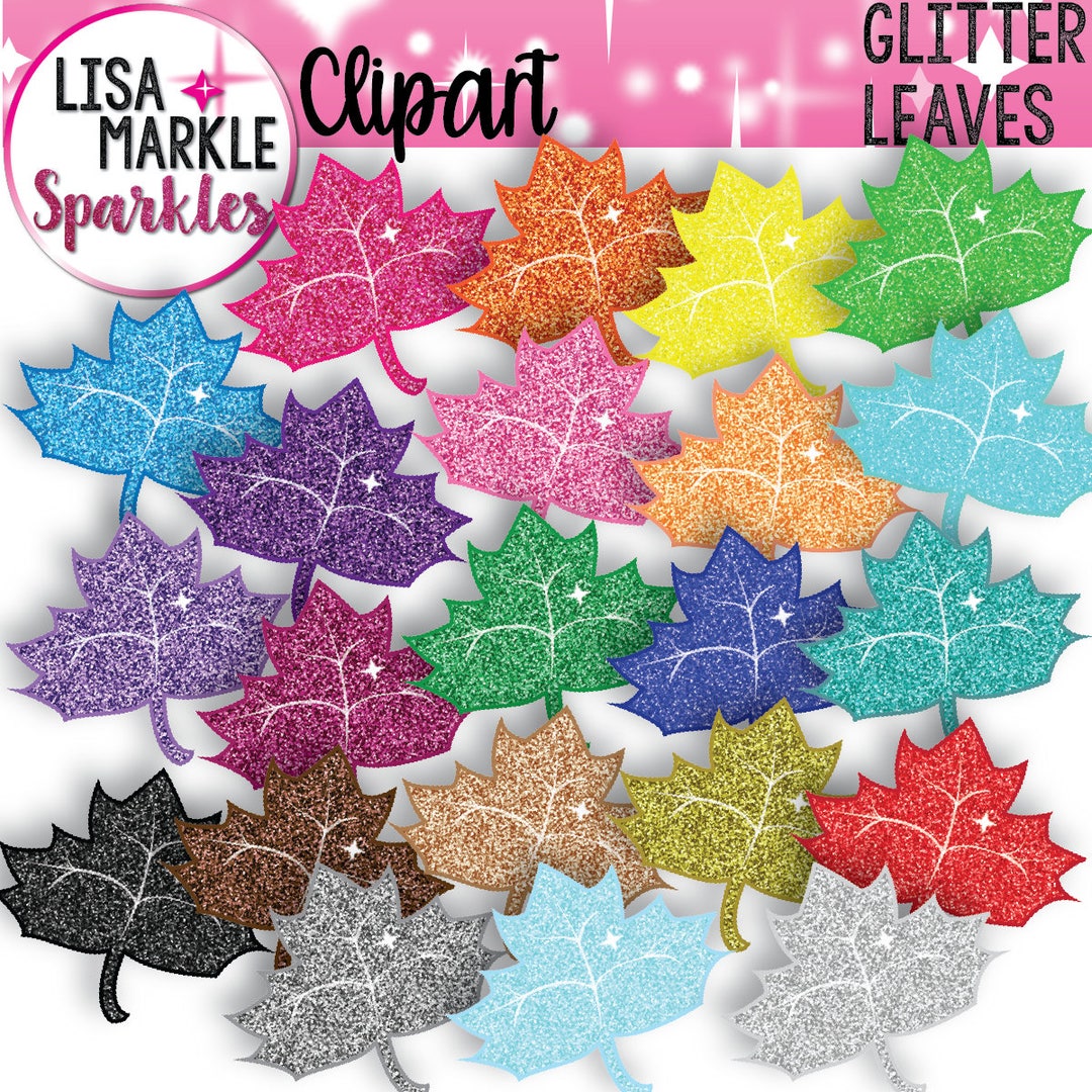 Maple Leaf Clipart, Glitter Leaf Clipart, Fall Clipart - Etsy