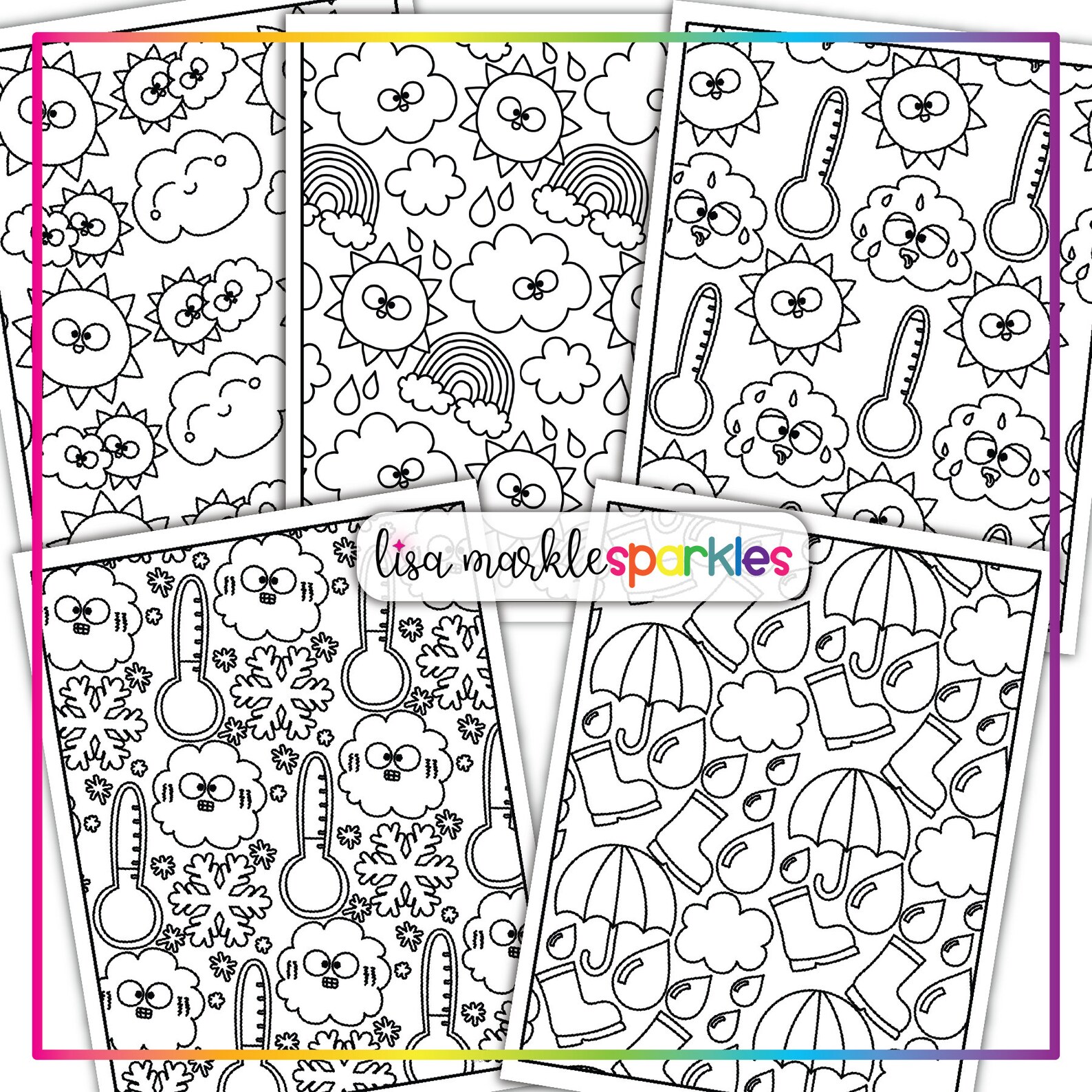 Weather Coloring Pages Sheets Printable PDF - Etsy