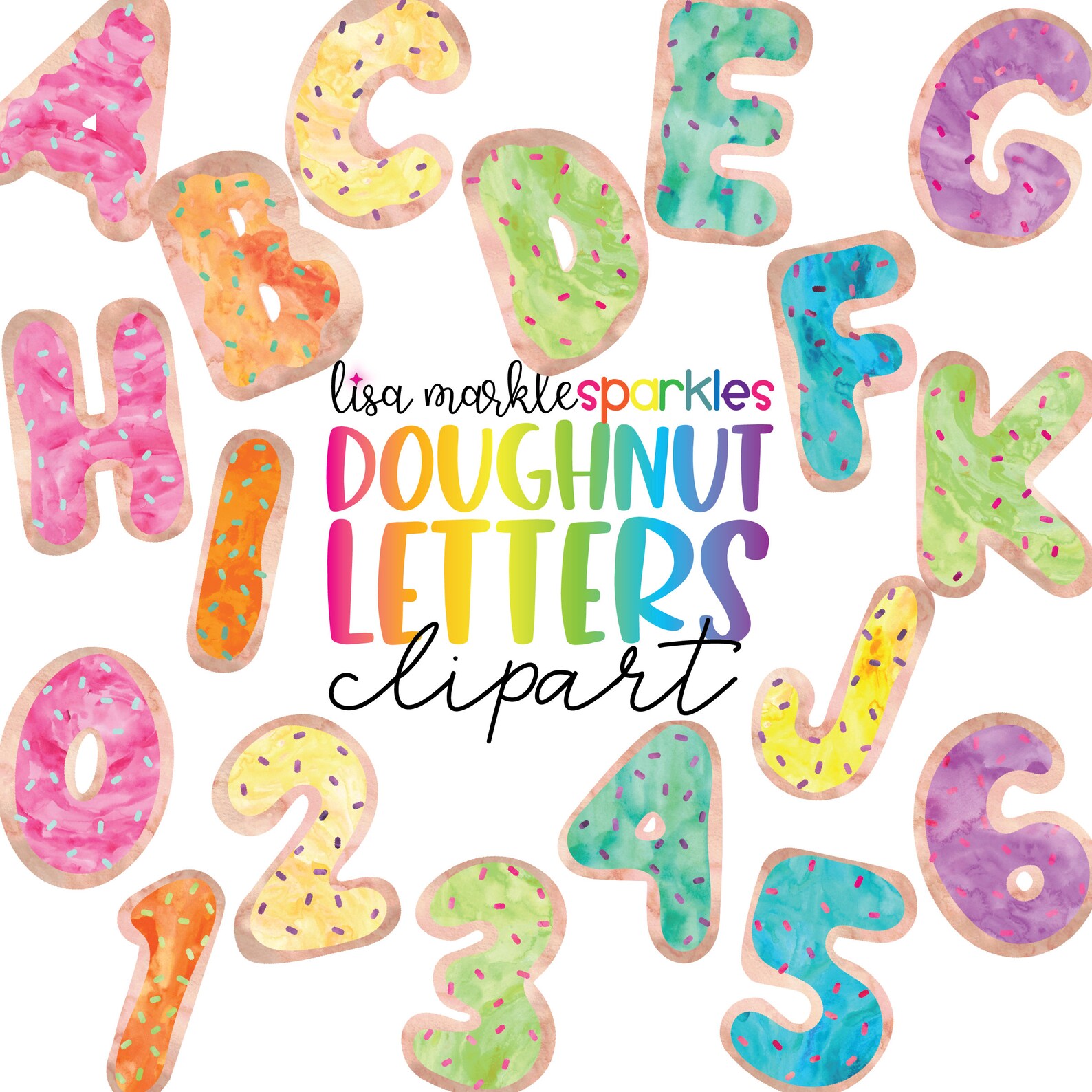 Donut Letters Clipart Donut Alphabet Doughnut Letters | Etsy