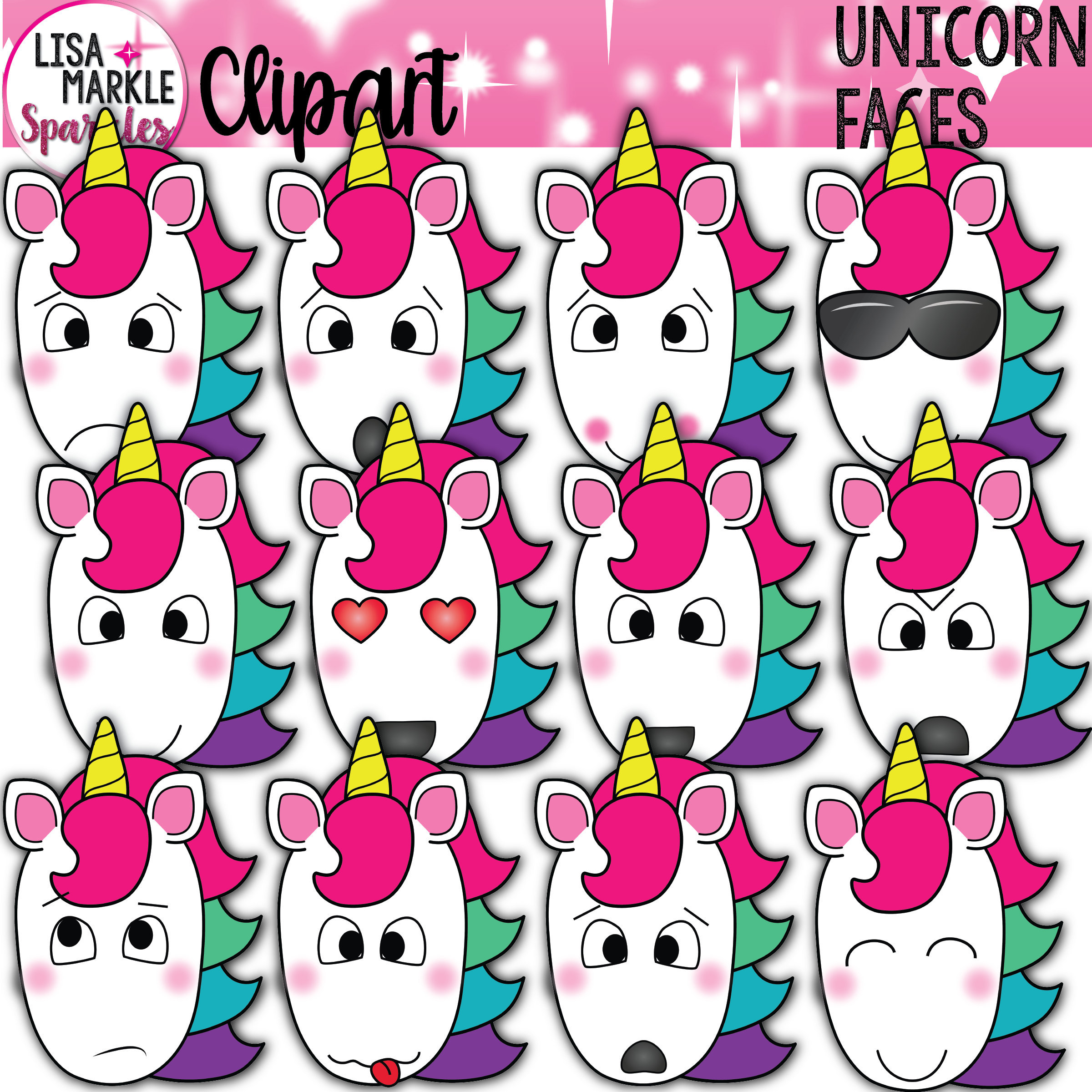Emotions Clipart Feelings Clipart Unicorn Clipart Unicorn | Etsy