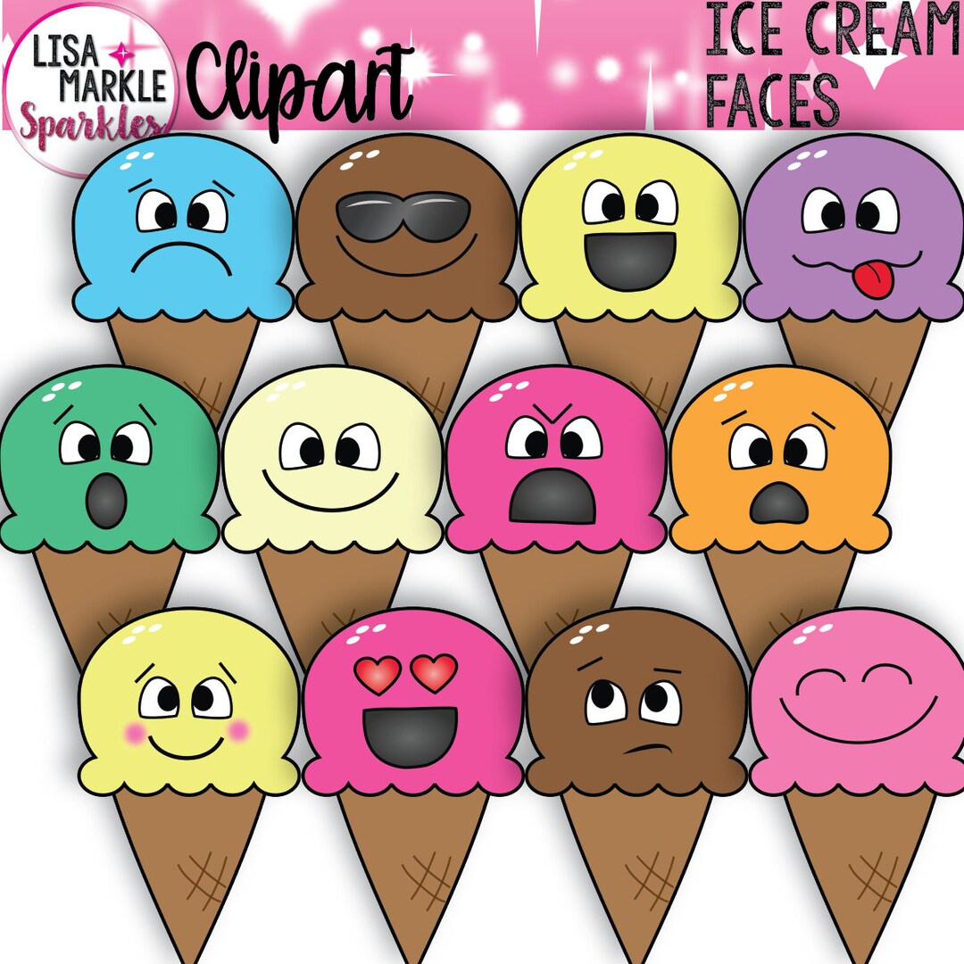 Emoji Clipart, Face Clipart, Ice Cream Clipart, Emotion Clipart, Faces ...