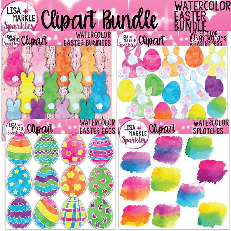 Easter Egg Clipart Easter Bunny Clipart Watercolor Clipart | Etsy