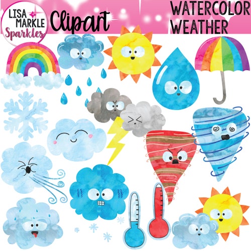 Weather Clipart Weather Graphics COMMERCIAL USE Forecast | Etsy