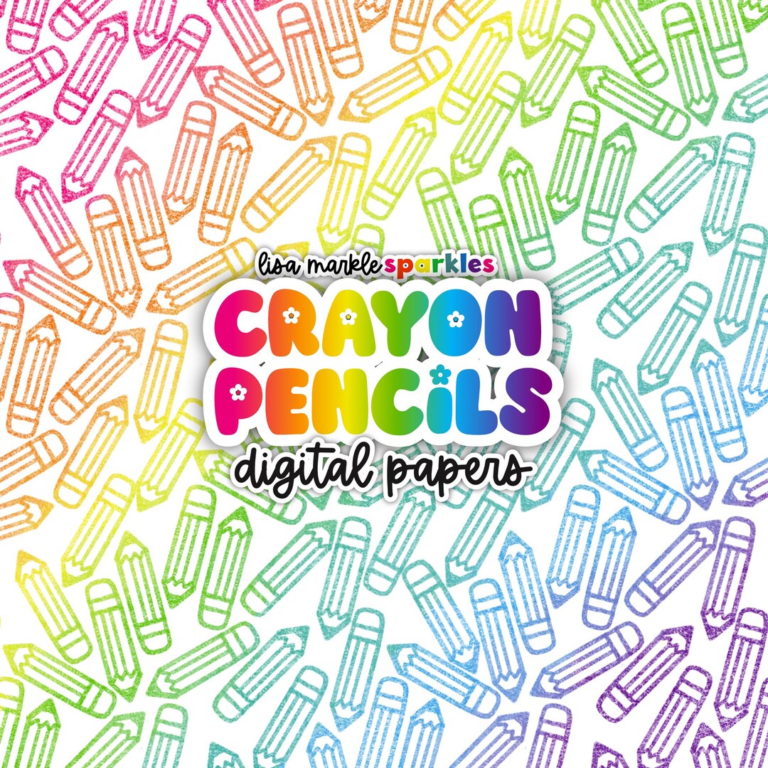 Crayon Pencil Doodles Digital Paper Backgrounds Back to School Crayon ...