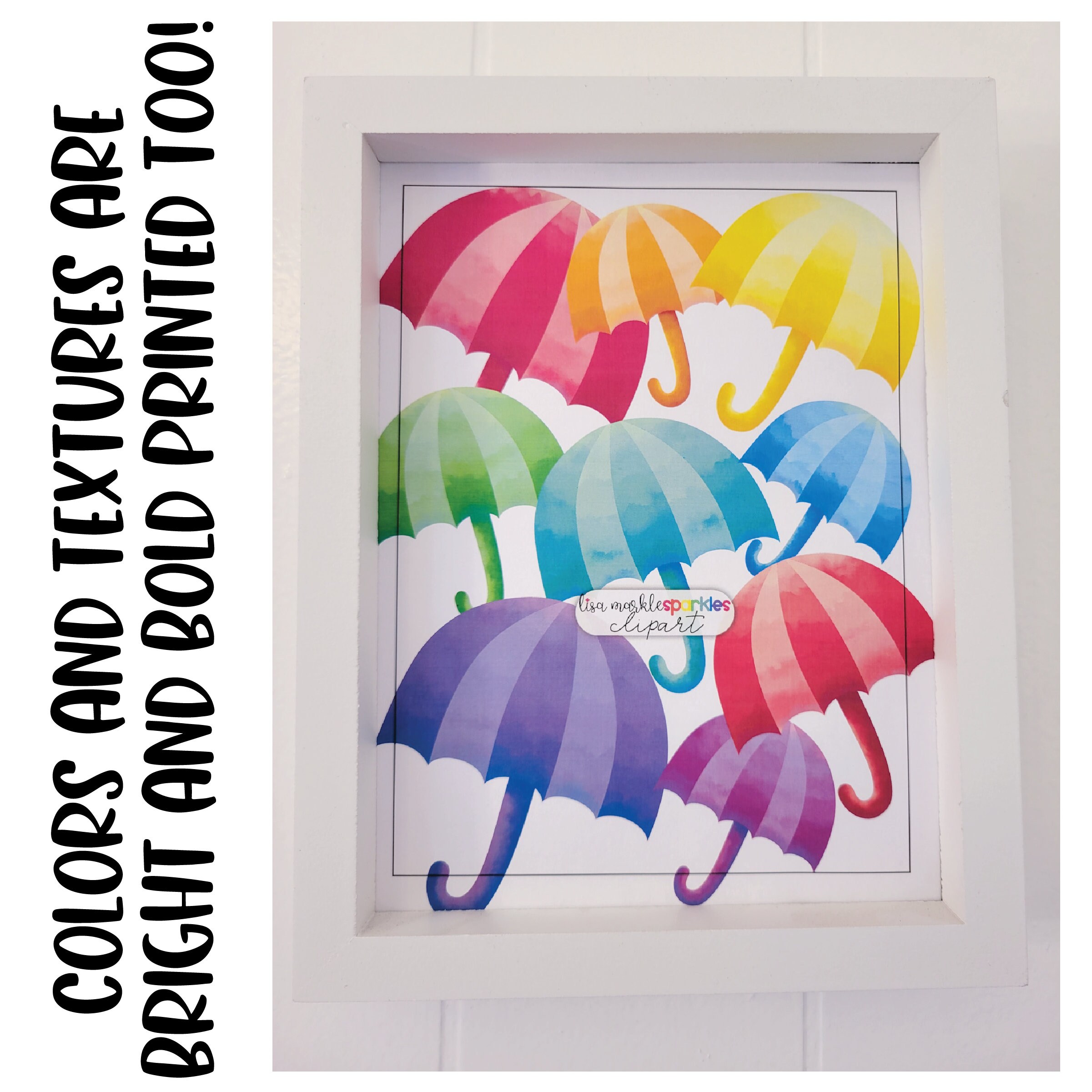 Umbrella Clipart Spring Watercolor Rainbow Rain Weather | Etsy