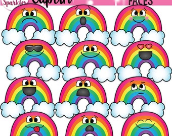 Watercolor Emotions Clipart Feelings Clip Art Girl Faces - Etsy