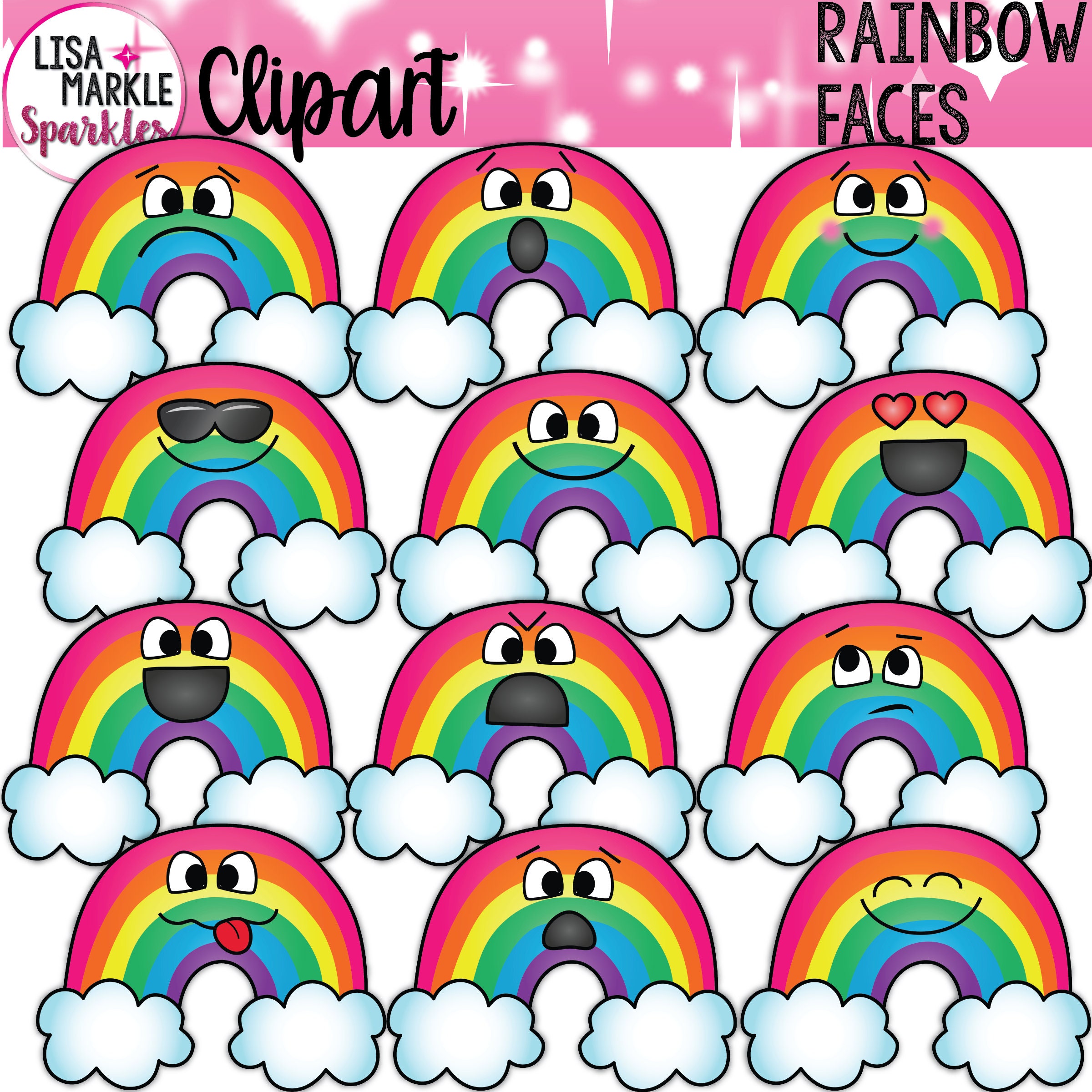 Emotions Clipart Feelings Clipart Rainbow Clipart Rainbow | Etsy