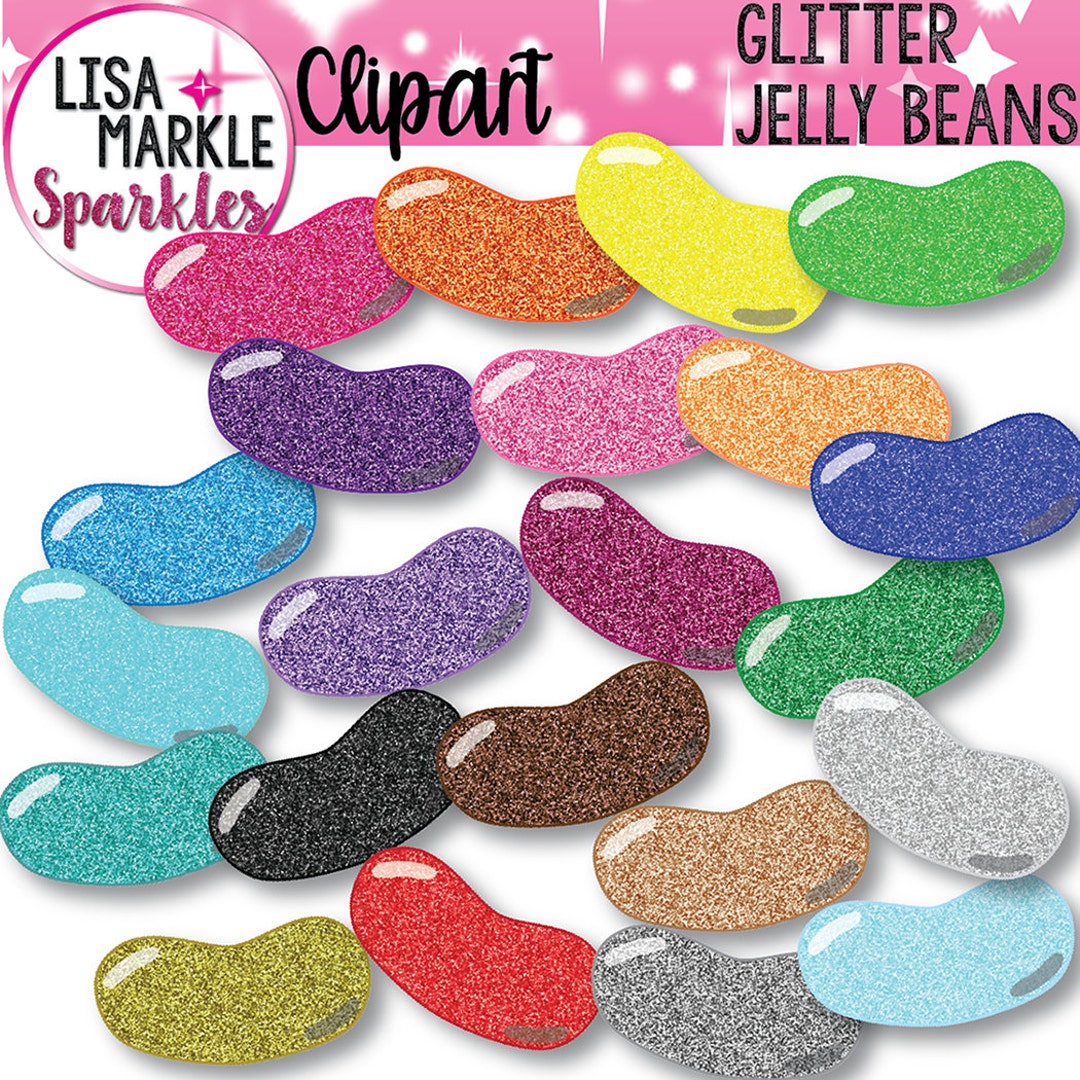 Jelly Bean Clipart, Glitter Jelly Beans Clipart, Easter Clipart, Spring ...