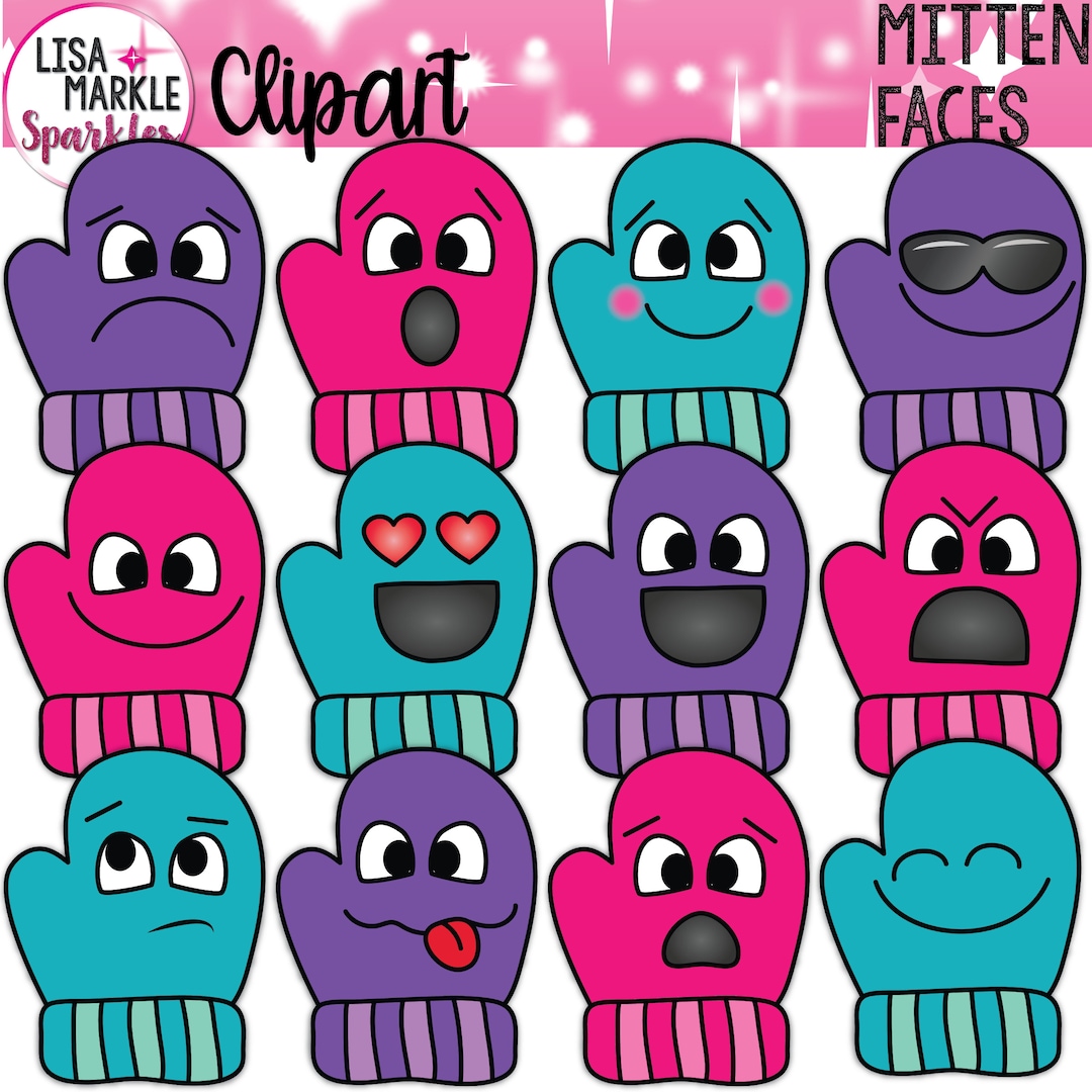 Mitten Clipart, Emoji Clipart, Winter Clipart - Etsy