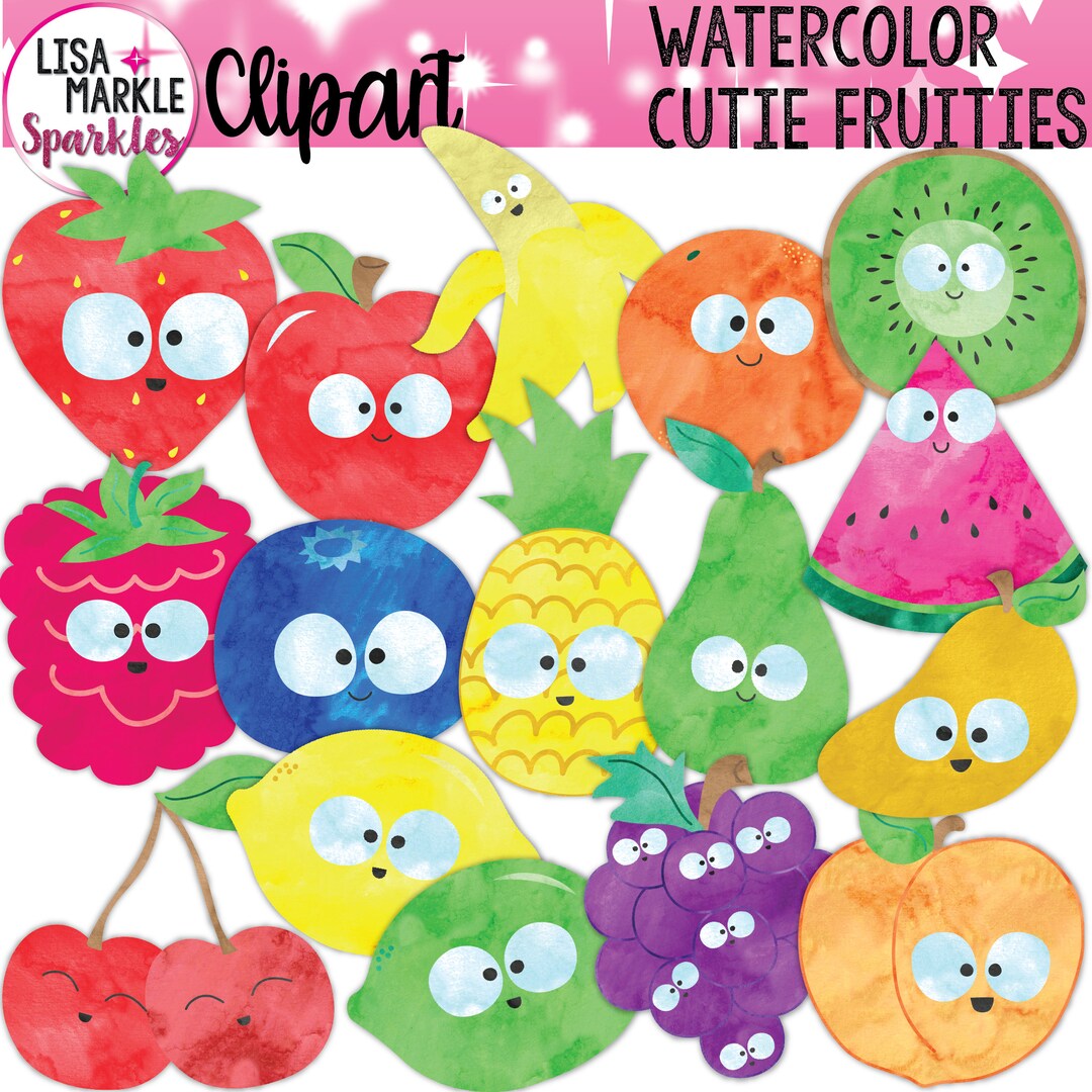 Watercolor Fruit Clipart, Summer Tropical Healthy Food Citrus Clipart ...