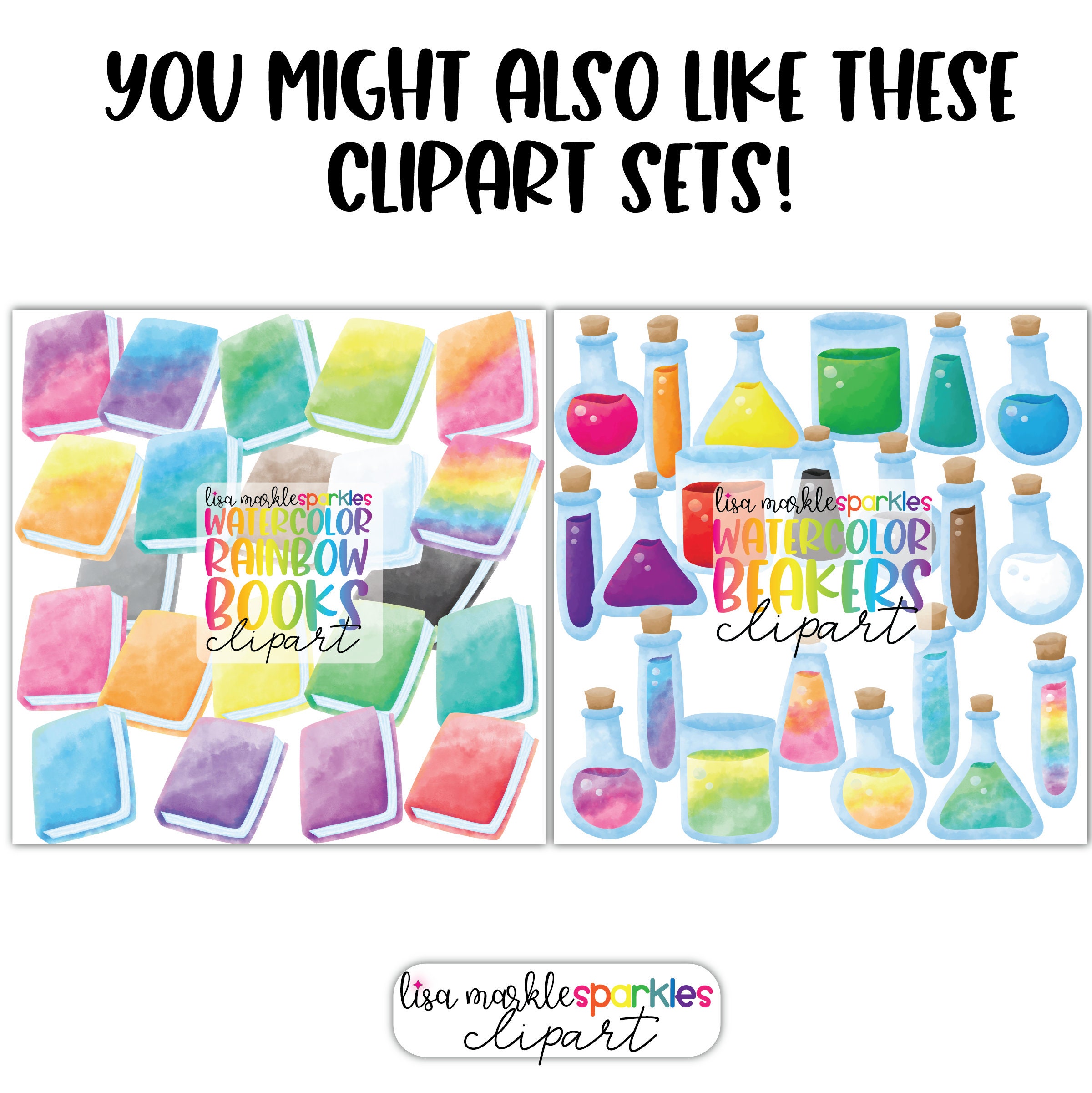 Watercolor First Day of Back to School Clipart Teacher Supplies Library ...