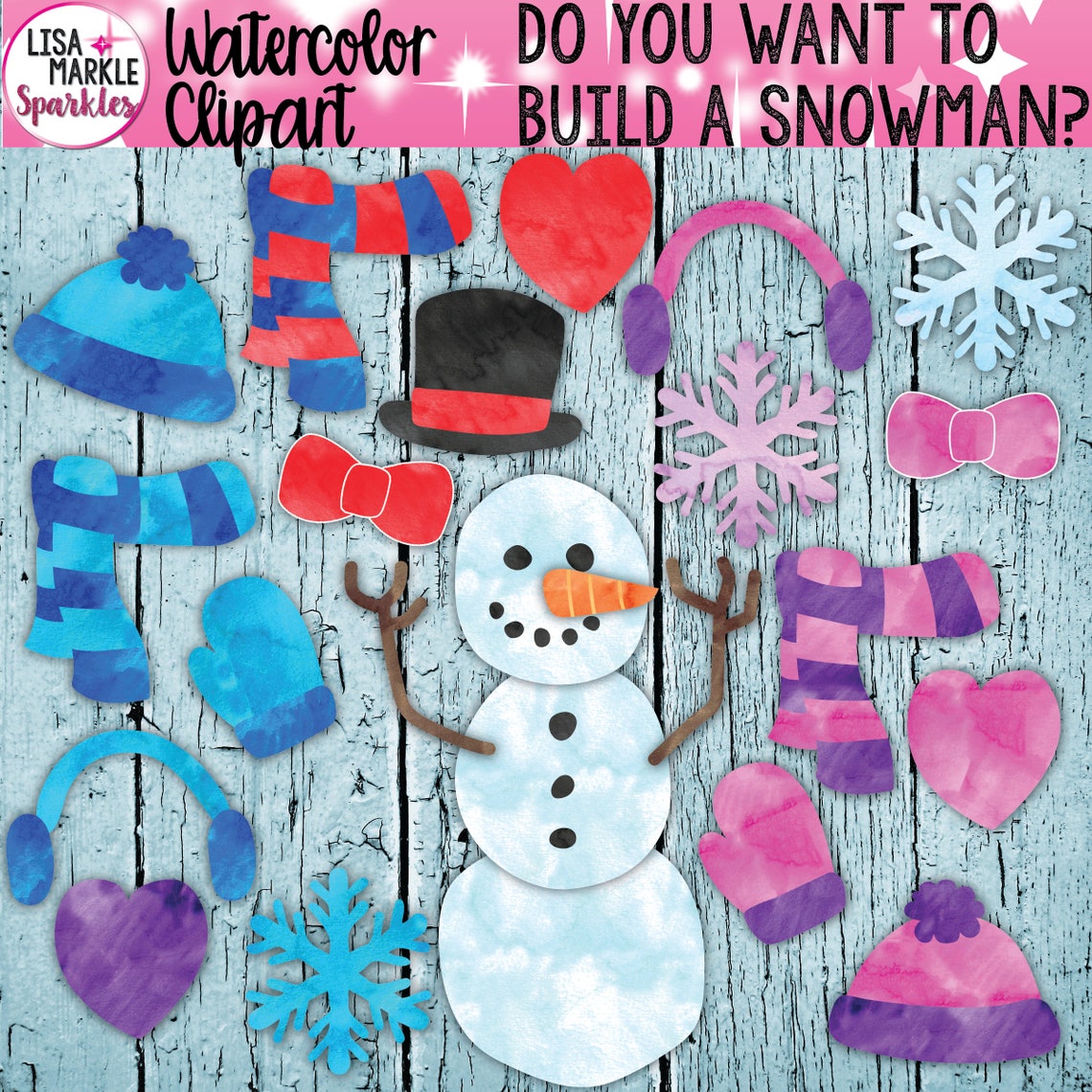 Snowman Clipart Build a Snowman Clipart Winter Clipart - Etsy