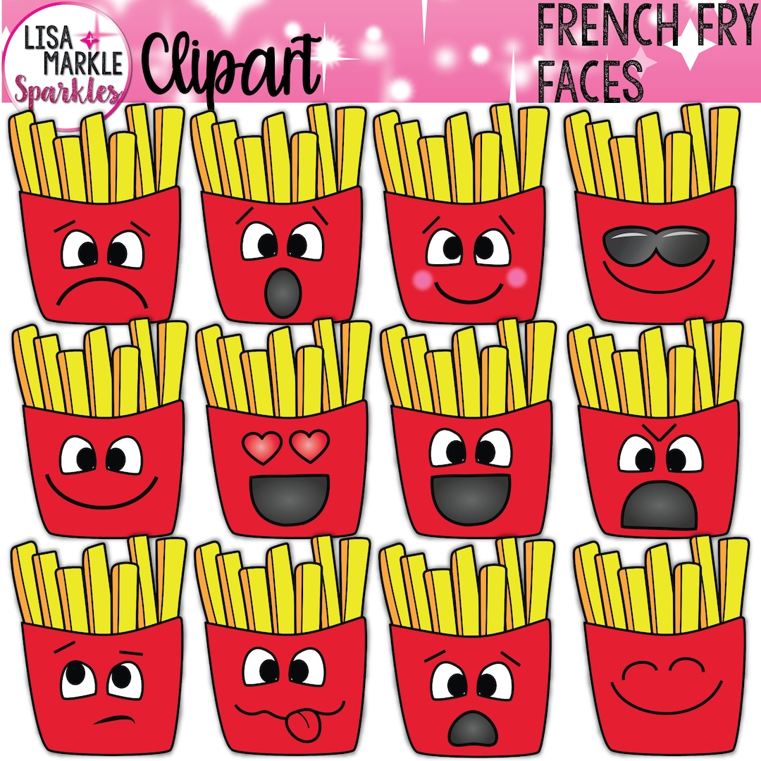French Fry Clipart, Fries Clipart, Emoji Clipart, Faces Clipart, Fast ...