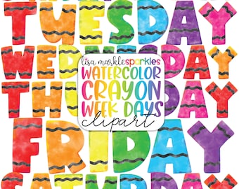 Watercolor Crayon Clipart Crayon Clipart Elementary School - Etsy