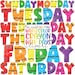 Watercolor Crayon Days of the Week Words Clipart Birthday Planner ...