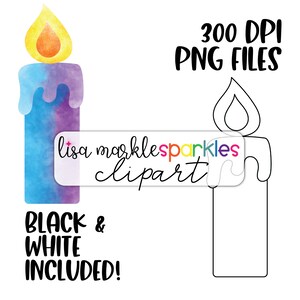 Watercolor Rainbow Birthday Candles Clipart Party Celebration Birthday ...