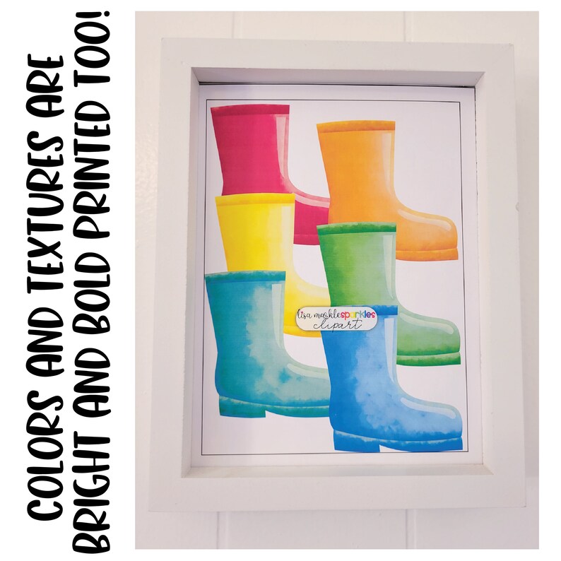 Rain Boot Clipart Spring Watercolor Rainbow Weather April - Etsy