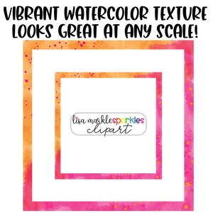 Watercolor Rainbow Square Frame Border Clipart PNG Image Watercolor ...