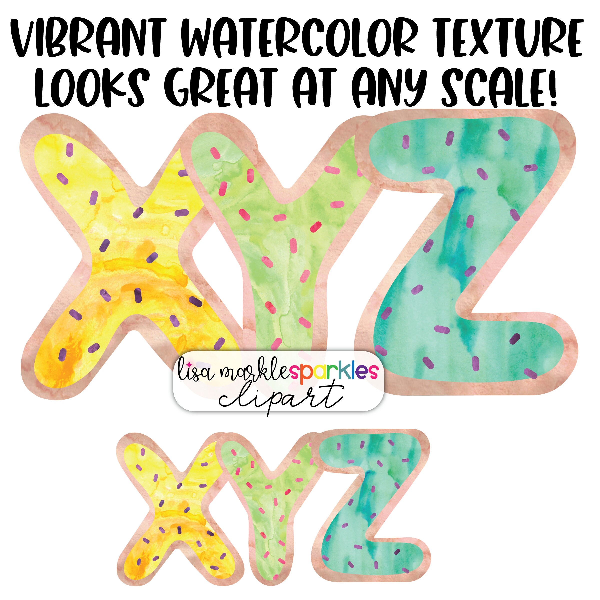 Watercolor Donut Alphabet Letters and Numbers Clipart - Etsy