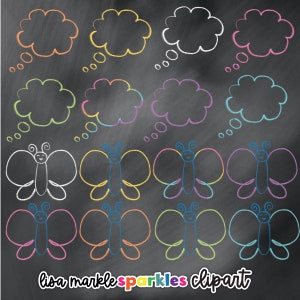 Chalkboard Doodles Clipart Back to School Teacher Classroom Chalkboard ...