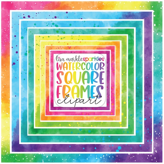 Watercolor Border Clipart Watercolor Clipart Borders Etsy
