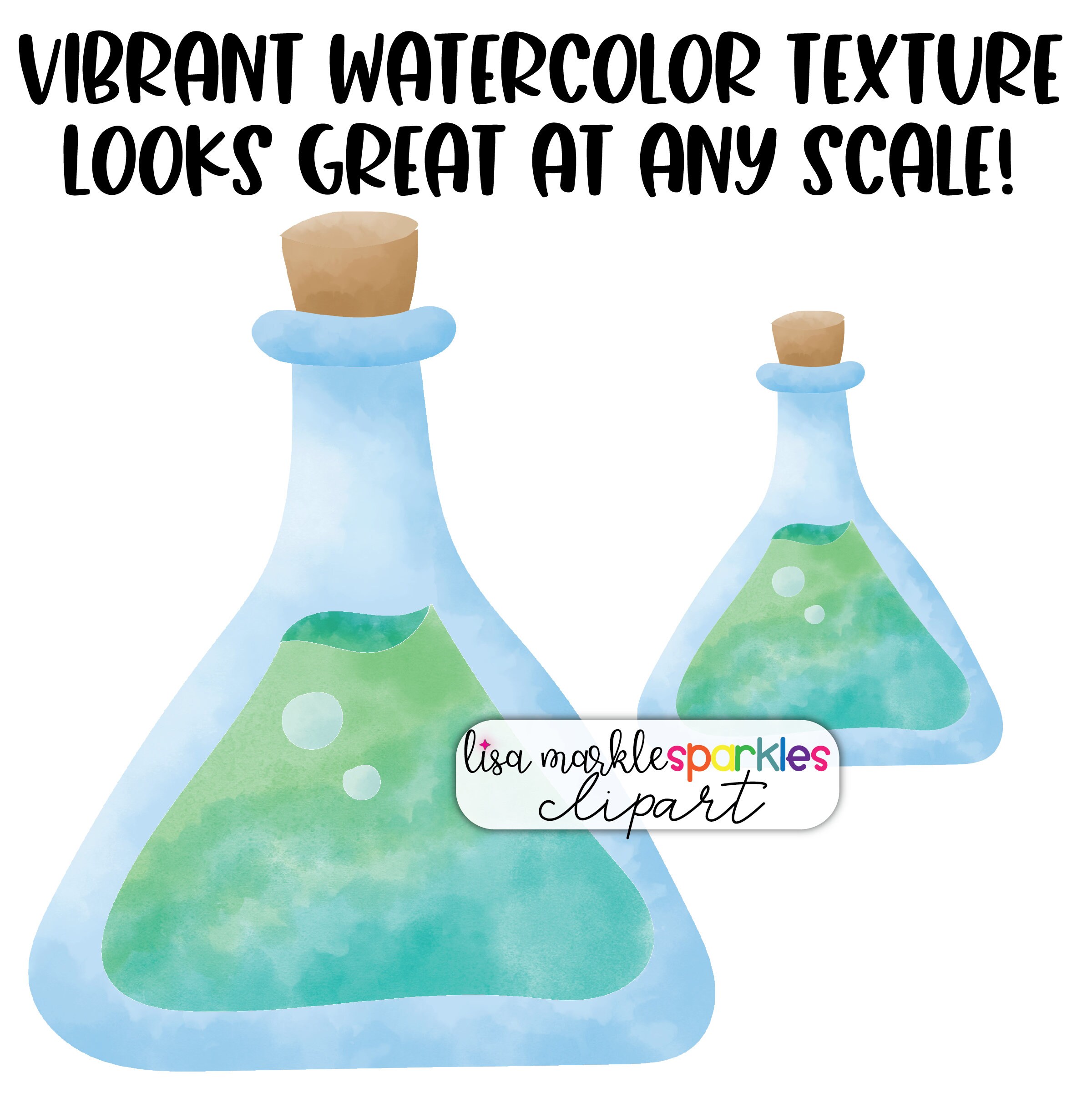 Watercolor Science Beaker Clipart Teacher Chemistry Lab - Etsy