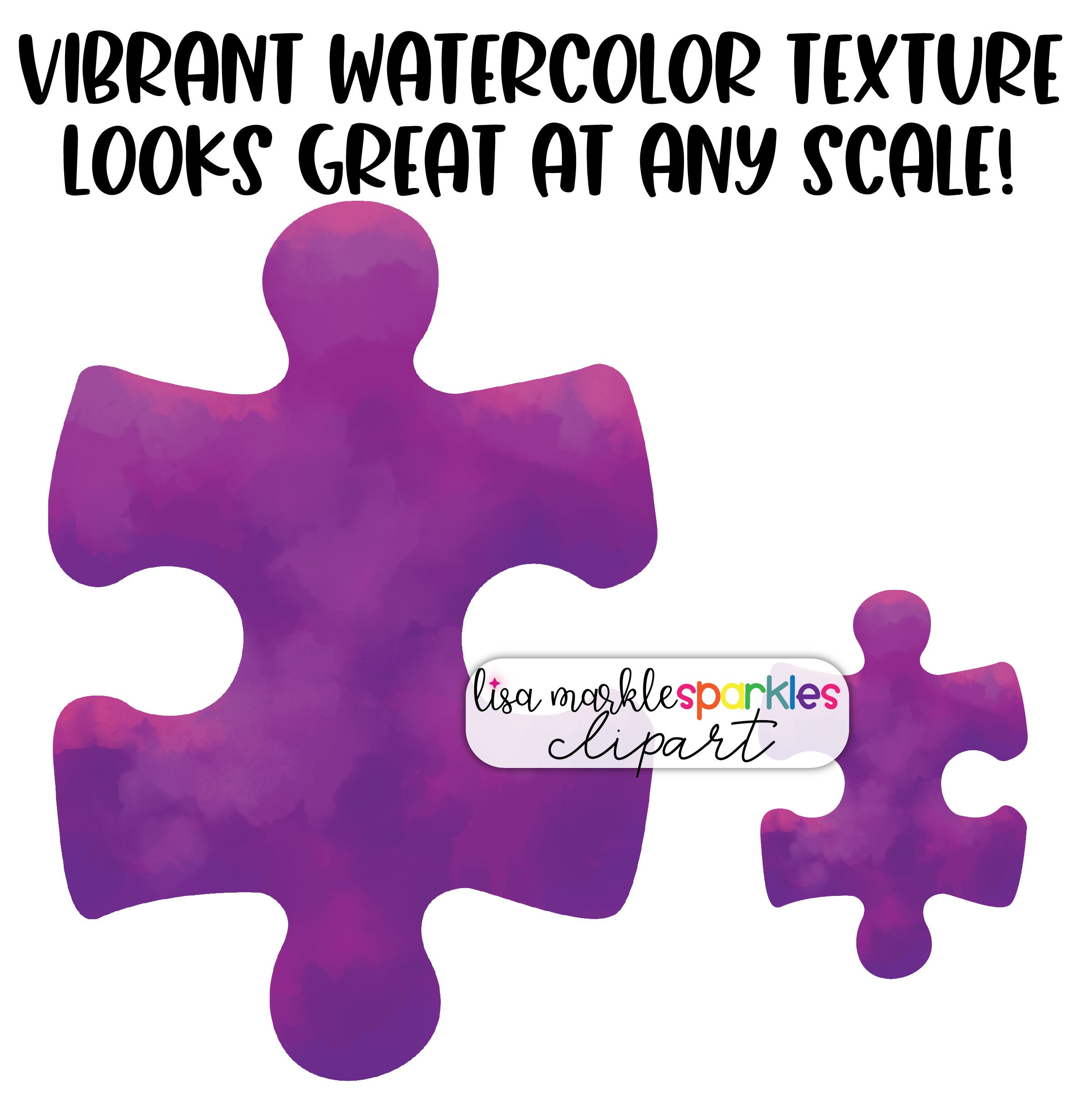 Watercolor Rainbow Jigsaw Puzzle Piece Clipart PNG Image - Etsy