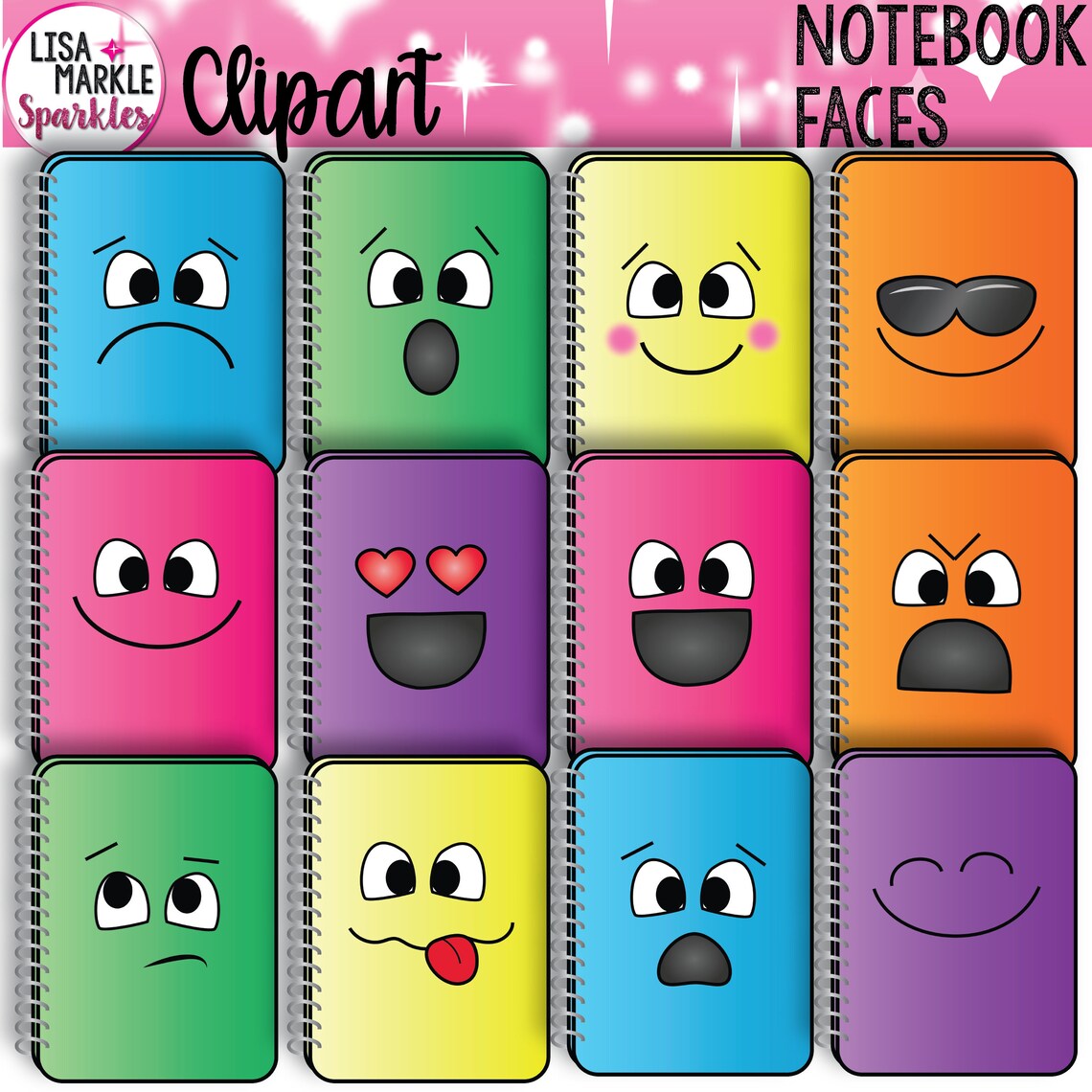 Notebook Clipart Emoji Clipart School Supplies Clipart | Etsy