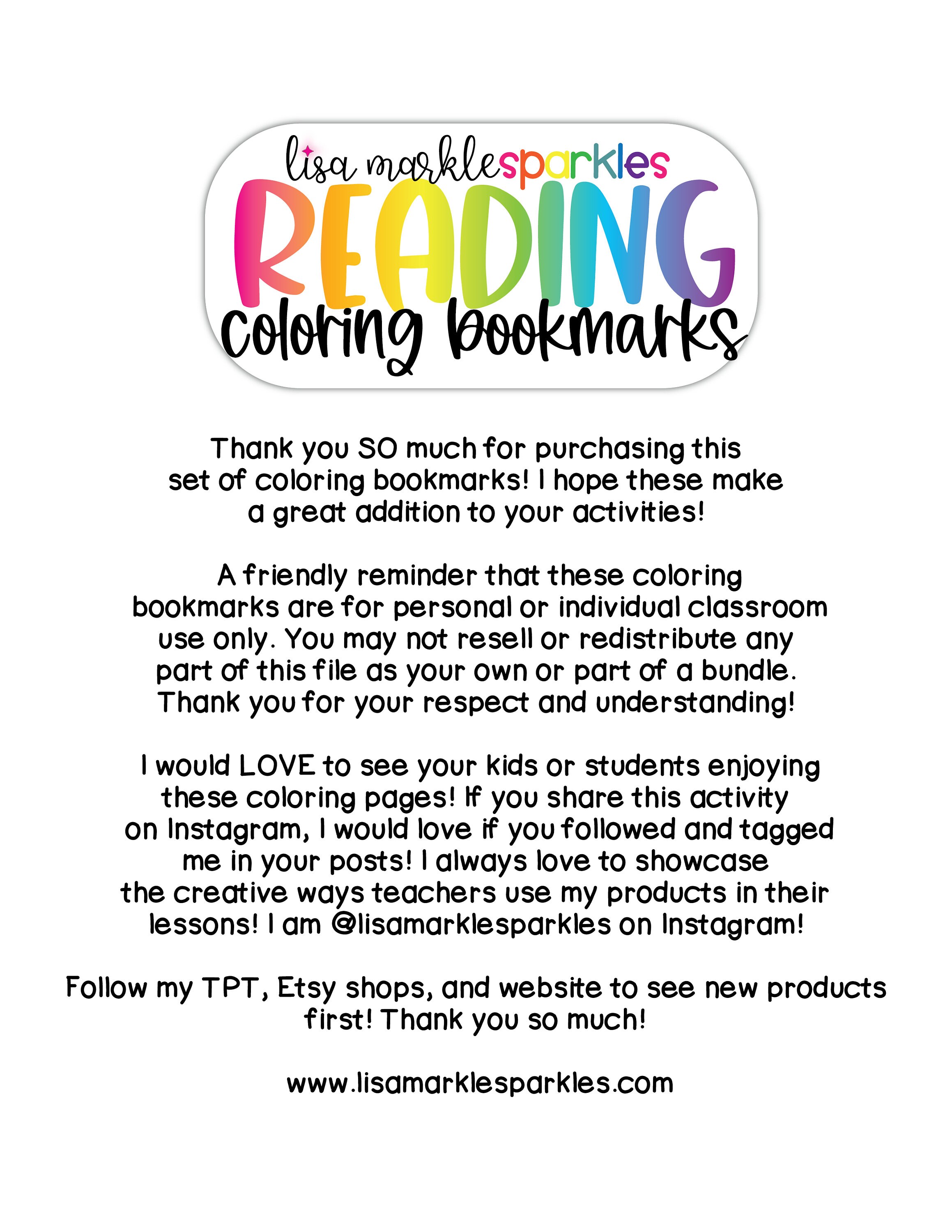 Reading Library Coloring Bookmarks to Color Printable PDF Digital ...