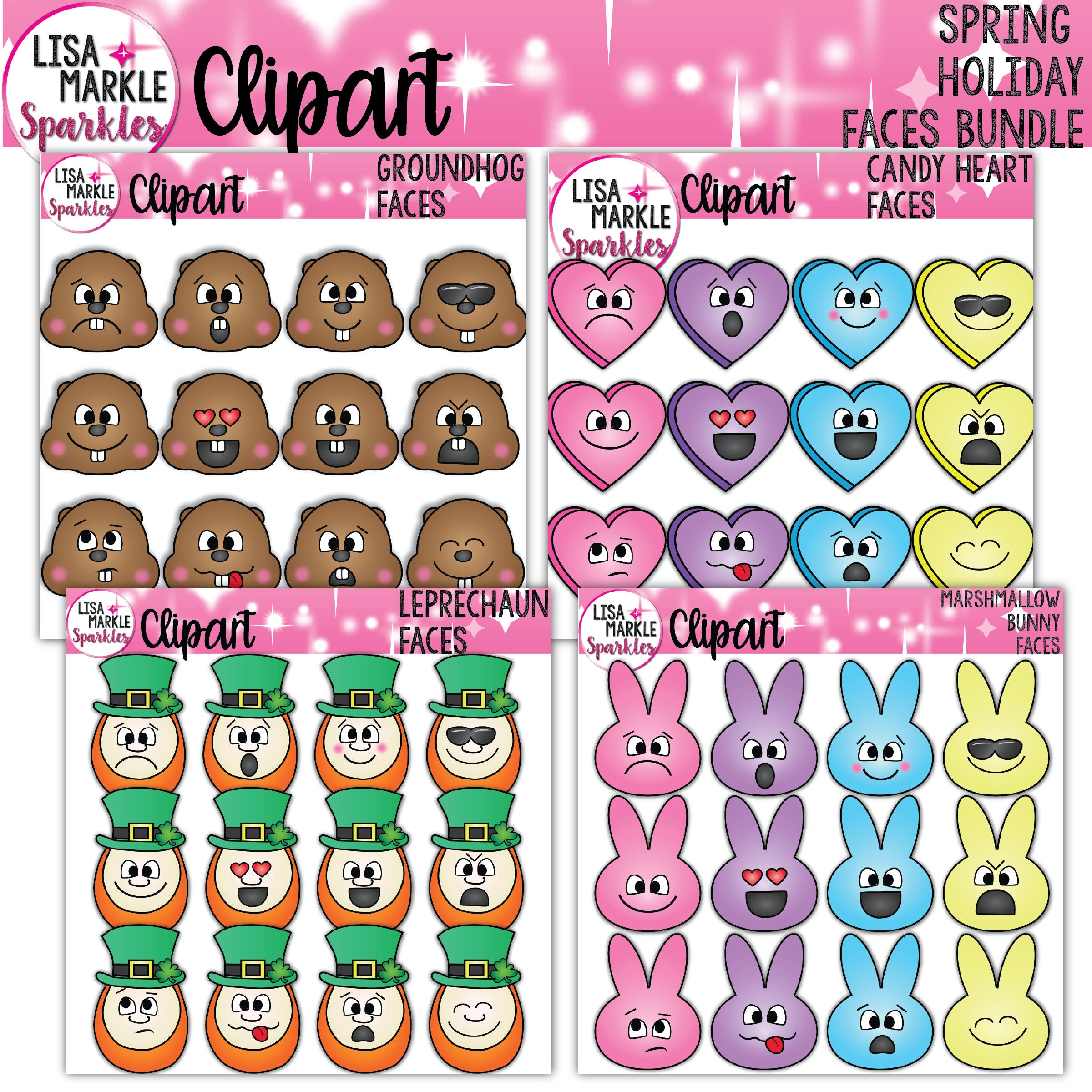 Groundhog Clipart, Valetine Heart Clipart, Saint Patrick's Day Clipart ...