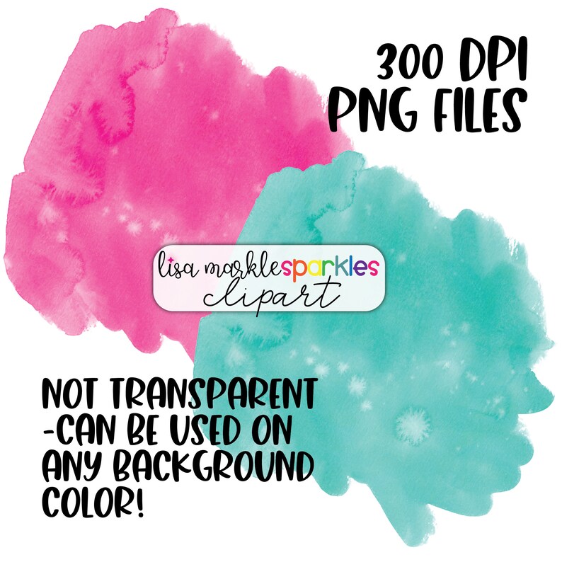 Watercolor Splotches Clipart Rainbow Watercolor Washes Splashes Brush ...