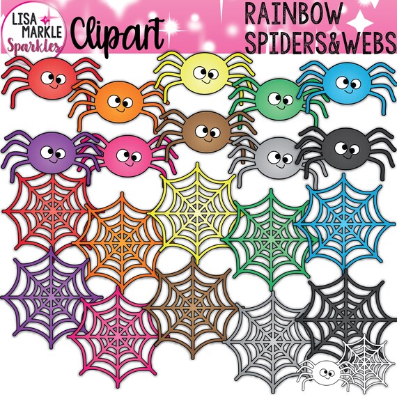 Spider Clipart Spider Web Clipart Halloween Clipart Bug | Etsy