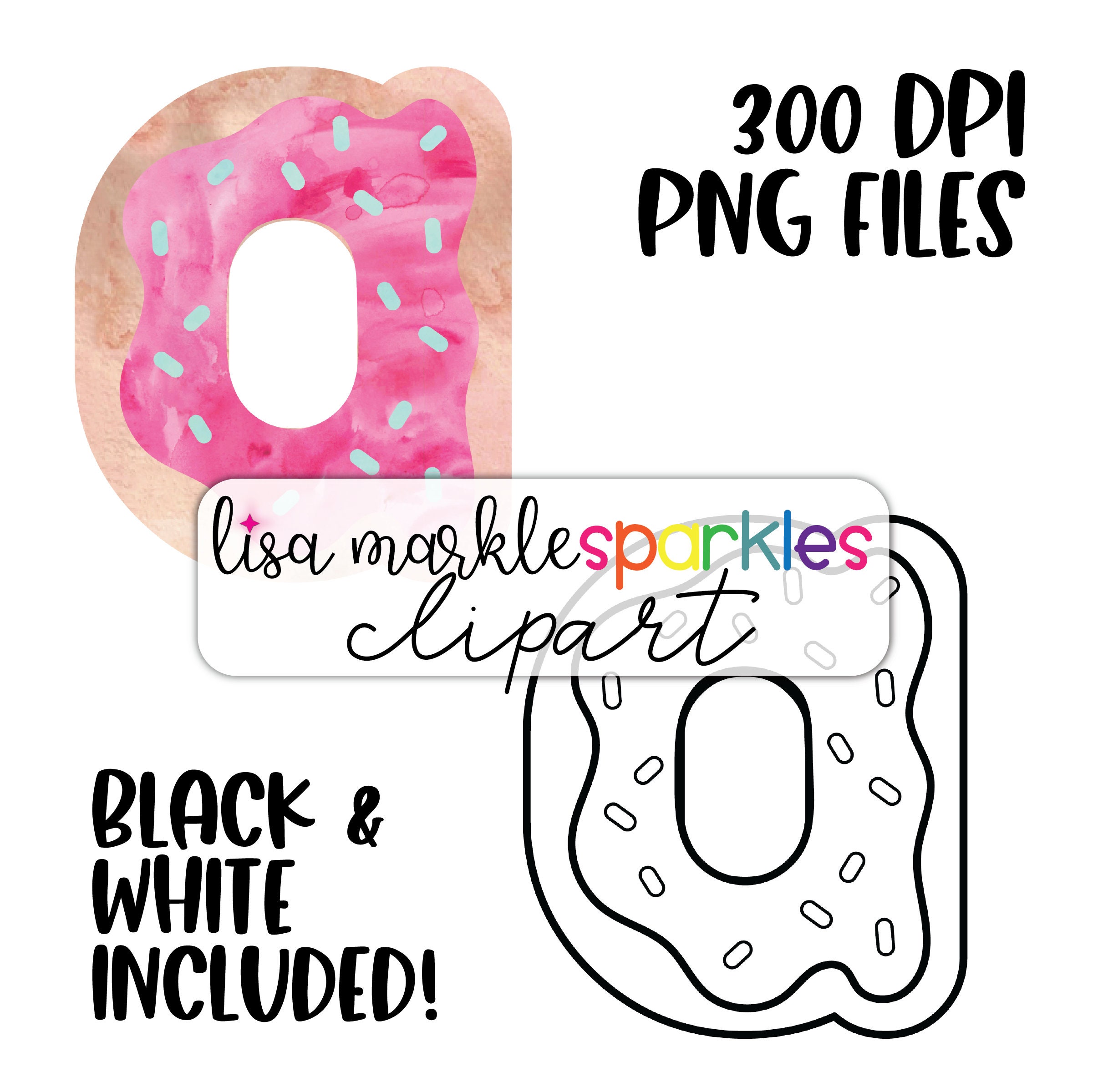 Watercolor Donut Lowercase Alphabet Letters and Numbers Clipart ...