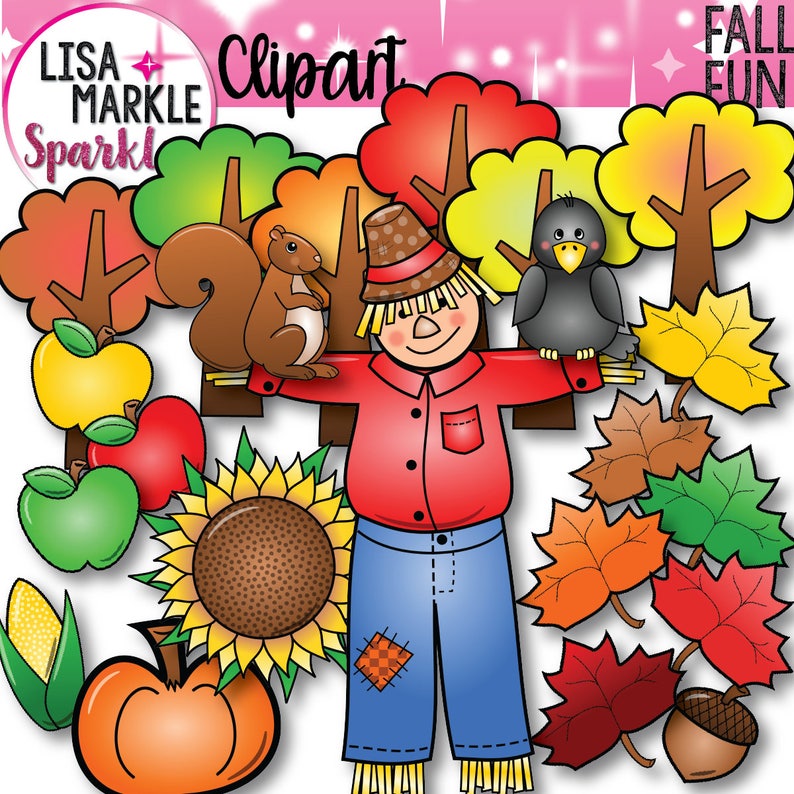 Fall Clipart, Autumn Clipart, Tree Clipart, Scarecrow Clipart, Maple ...