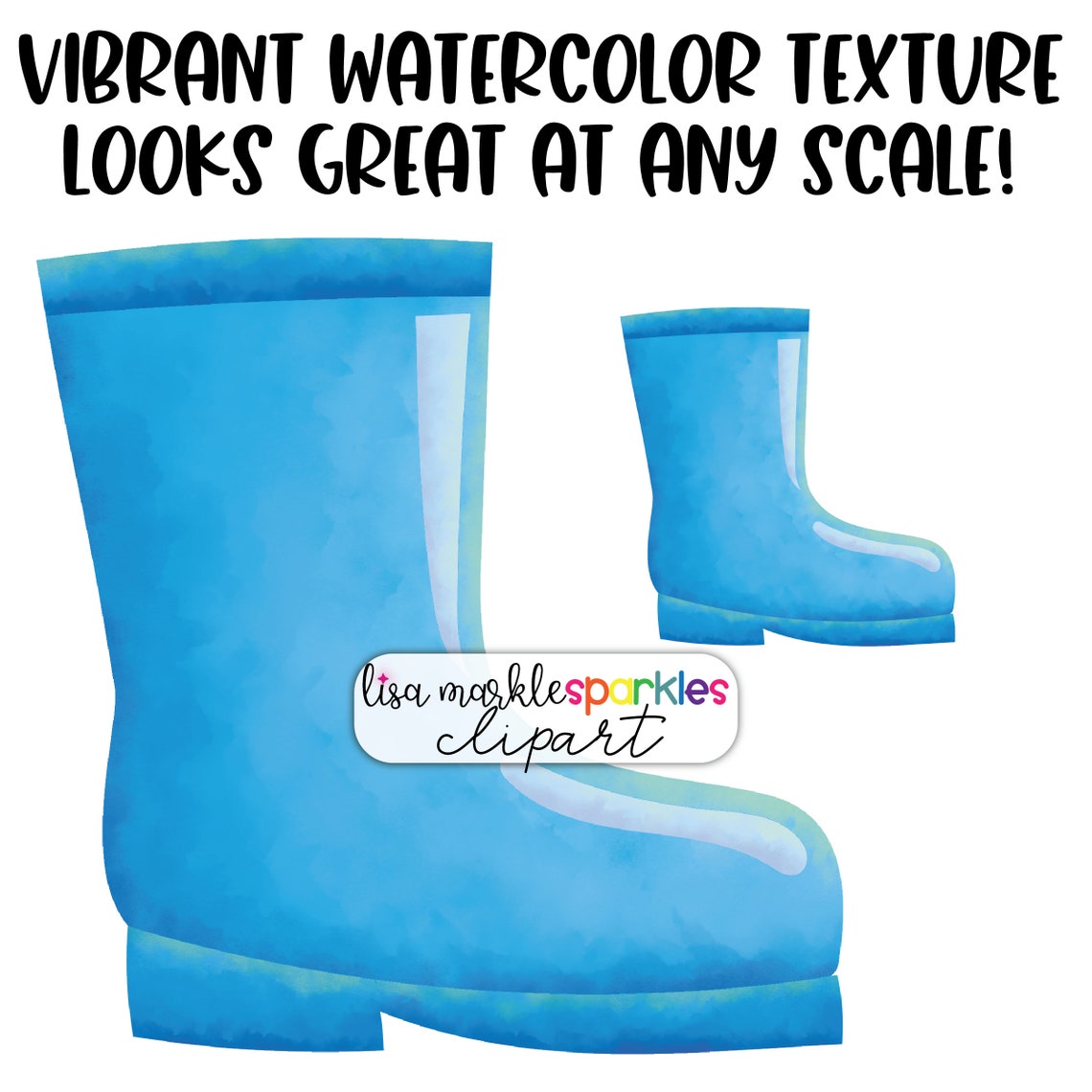 Rain Boot Clipart Spring Watercolor Rainbow Weather April - Etsy