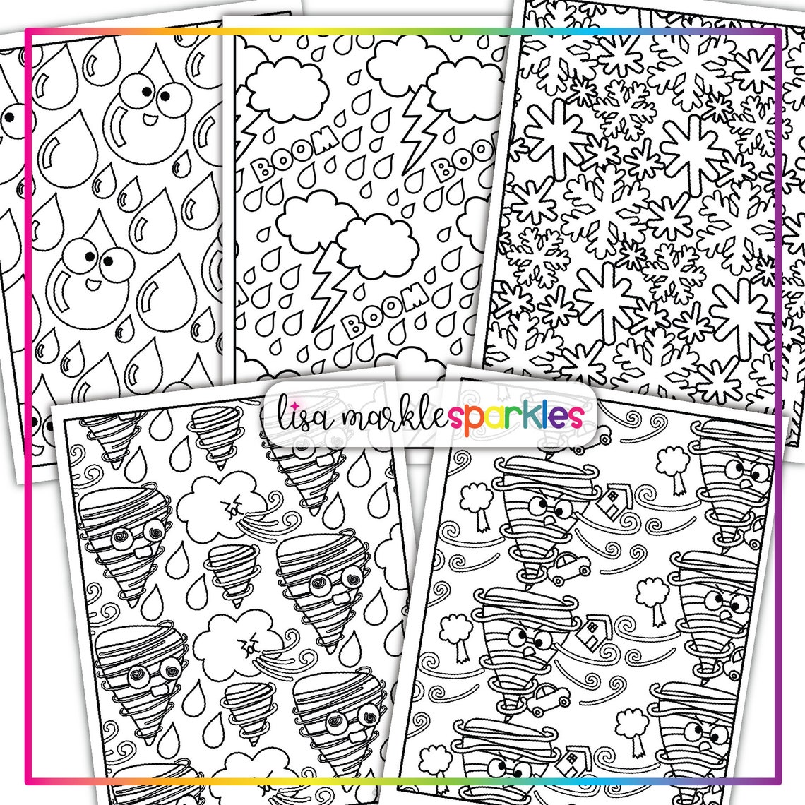 Weather Coloring Pages Sheets Printable PDF - Etsy