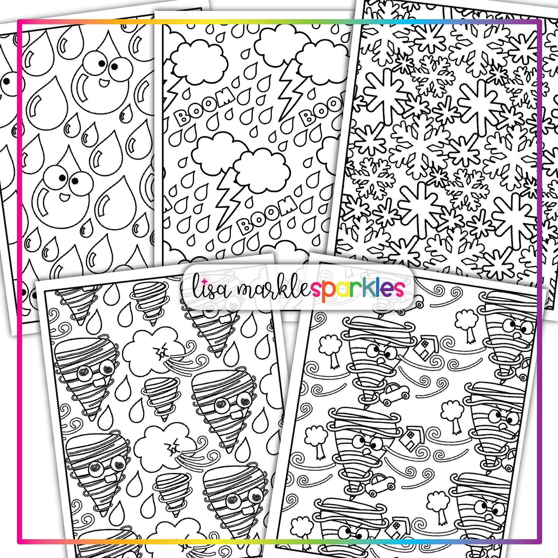 Weather Coloring Pages Sheets Printable PDF - Etsy