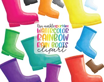 Spring Rain Boot Watercolor Clipart With Flowers - Etsy Canada
