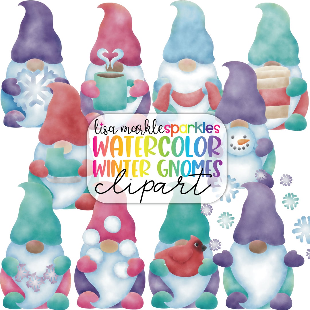 Watercolor Winter Gnome Clipart PNG Image Snowman Snowflake Christmas ...